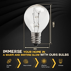 Seentech 8 Pack 120V 20W G30 Globe E12 Incandescent Candelabra Base Clear Light Bulbs, Long-Lasting Incandescent Replacement Bulbs Perfect for Middle Wax Warmer