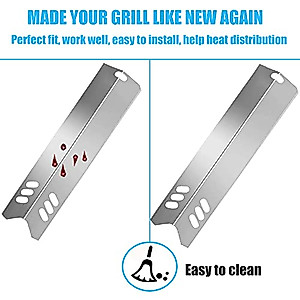 DONSIQIZZ 15 Inch Grill Heat Shields Replacement for Dyna-Glo DGF493BNP Dyna Glo DGF510SBP (5-Pack), Stainless Steel Grill Heat Plates for Backyard Gas Grill Parts BY15-101-001-02, BY12-084-029-98