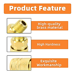 GASHER 12PCS 1/4-Inch Male Industrial Coupler,1/4 Inch NPT Male Threads Size, Quick Connect Air Coupler