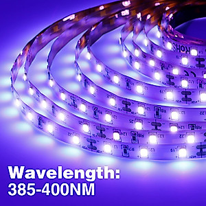 Onforu 32.8ft LED Black Light Strip Kit & Black Lights Bulb 2 Pack, 600 Units Lamp Beads, 12V Flexible Blacklight Fixtures, 10m LED Ribbon, A19 E26 Bulb, 385-400nm
