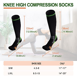 SUMARPO Running Compression Socks for Women,Unique 3D DOTS Cushioned Socks, Medical 20-30 mmHg Knee High Socks,2 Pairs