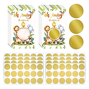 INKNOTE 120 PCS Scratch to Win Scratch Cards for Greenery Baby Shower Scratch Off Game, Baby Shower Activity and Idea, Fun and Easy to Play
