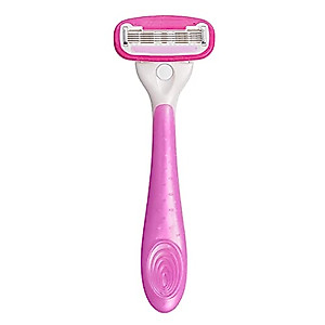 Personna Women's 5 Blade Razor System - Women's Shaving Razors - Razor Handle with 12 Replacement Cartridges Pink