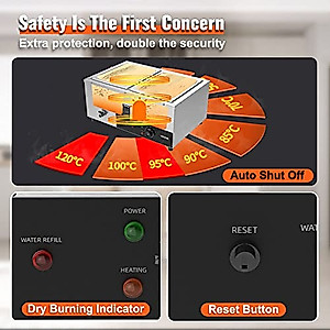 Commercial Food Warmer - 2 x 12QT Electric Steam Table - Stainless Steel Buffet Bain Marie