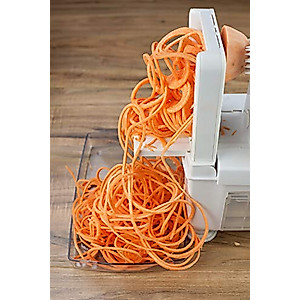 Paderno World Cuisine A4982807 8-Cut Collapsible Spiralizer, Folding 7-Blade, White