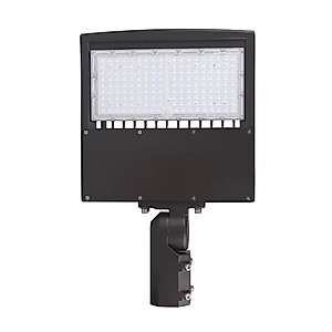 LEDMyplace 150W LED Parking Lot Lights, Shoebox Light Adjustable Arm Mount, 5700K Cool White, 120V-277V, 20250 Lumens, IP65 Waterproof, Commercial Area Street Lighting, Garage, Stadium, Warehouse