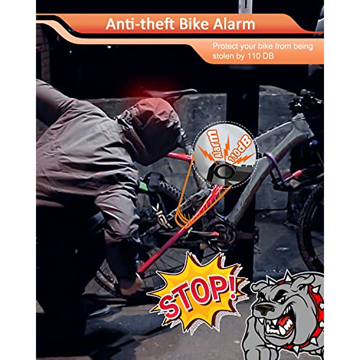 ONVIAN Rechargeable Bike Light Front and Rear Set for Night Riding, Ultra Bright Bicycle Headlight and Bike Tail Light Turn Signals with Bike Alarm, Waterproof Bike Accessories for Adult Kids Cycling