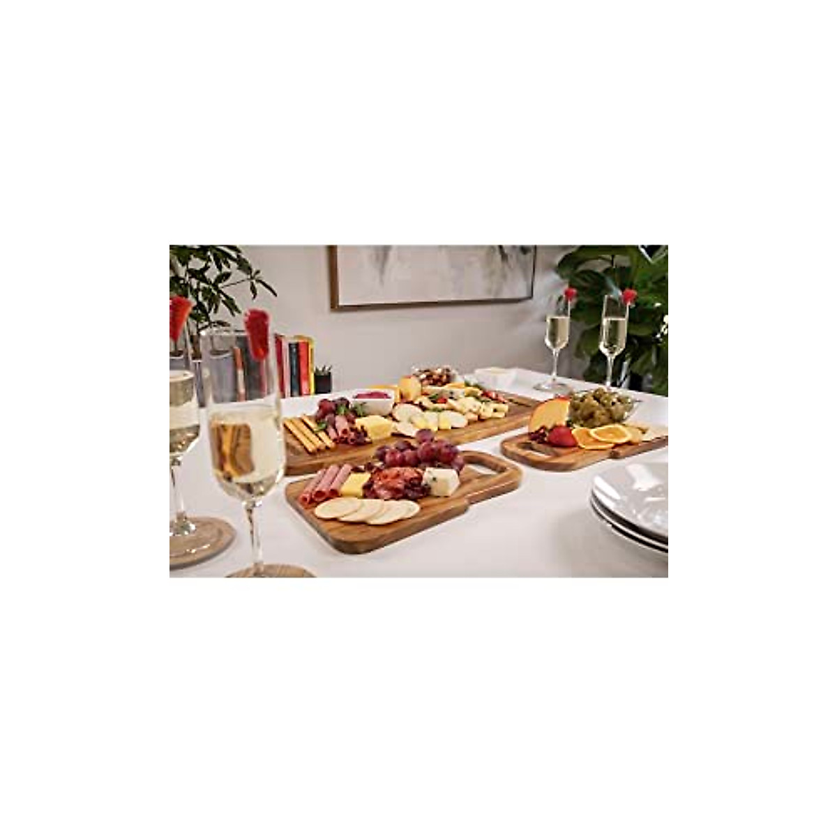 Wooden Serving Tray, 3 in 1 Ideal for Dinner Parties, Dining Table or Picnics, Special for Gift!