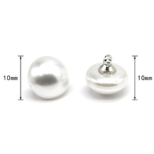 USOSOU 10mm Mushroom Semicircle Pearl Buttons, White Faux Pearl Buttons for Sewing, Shirts, Skirts, Wedding Dresses, Jewelry Decorations, DIY Crafts (40pcs 10mm(0.394inch))