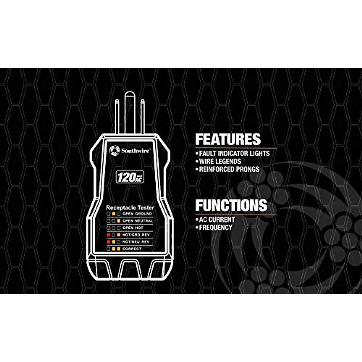 Southwire 10037K Electrical Test Kit with Full-Function Multimeter Non-Contact Voltage Detector and Outlet Tester Includes Test Leads and Batteries,Brown