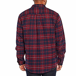Orvis Men's Button Down Winter Heavy Weight Long Sleeve Flannel Shirt, Sangria Plaid, Medium