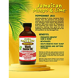 Jamaican Mango & Lime Black Castor oil, Peppermint, 4 Fl Oz