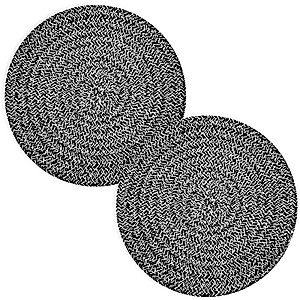 Trivets for Hot Pots and Pans 8 inches 5 Pcs, Trivet for Hot Dishes, Hot Pads for Kitchen Table, Large Coasters Cotton Mat to Protect Counter, Cooking Potholder Set (Deep Grey, 5)