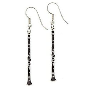 Clarinet Earrings, Black, Harmony Jewelry