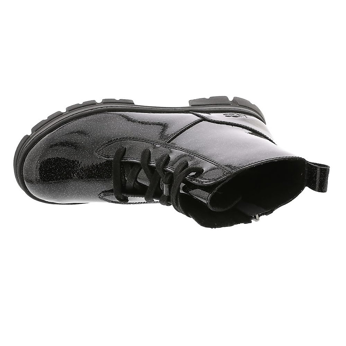 UGG Unisex-Child Ashton Lace Up Glitter Boot, Glitter-black, 2 Little Kid