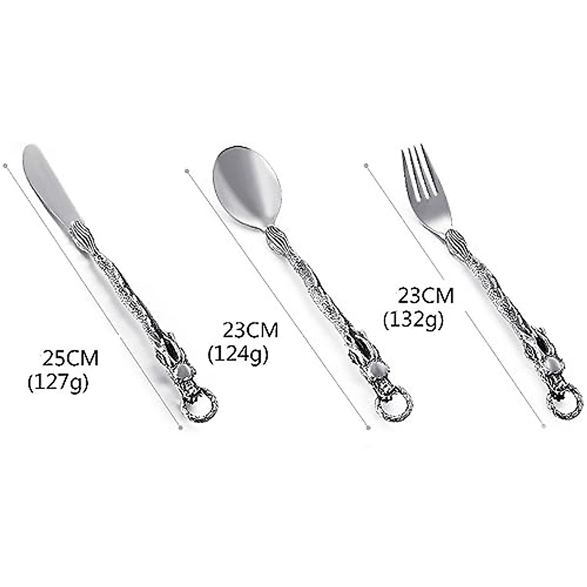 Silverware Set Handmade Cutlery Set of 18 Service for 6 Premium Stainless Steel Utensils,Including Knife/Fork/Spoon,For Halloween Home Kitchen Gift For Gothic,Skull,Skeleton Lover