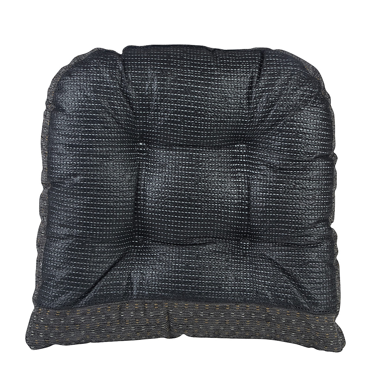 Klear Vu Gripper Overstuffed Universal Non-Slip Dining Chair Cushions for Kitchen Decor or Office Use, U-Shaped Skid-Proof Seat Pad, 15x15 Inches, 4 Count (Pack of 1), 32 Gray