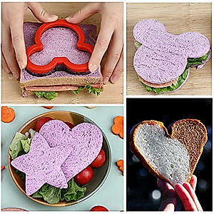 Elfkitwang Sandwich Cookie Cutters Set, Dinosaur,Heart,Star,Mouse,Sandwich Knife Cookie Knife Vegetable Cutter Food Grade Cookie Mould.(12Pcs)