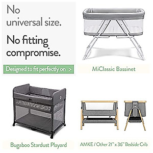 Bassinet Fitted Sheets Compatible with MiClassic Bassinet – Fits 20 x 35 Bedside Sleeper Mattress Perfectly – No-Bunching – Snuggly Soft Breathable Jersey Cotton – 2 Pack