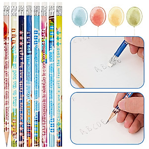 Kolewo4ever 100 Pieces Bible Verses Pencils with Inspirational Scriptures, 8 Styles, Multicolor, Great for Teachers, Students, Church Supplies