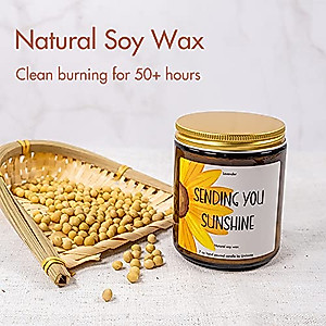 Sending You Sunshine Candles, Valentines Christmas Gifts, Get Well,After Surgery, Cancer,Feel Better, Condolence,Sympathy, Cheer Up, Sunflower Birthday Gifts for Friends Men (7oz)