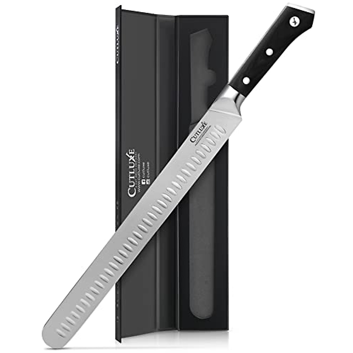 Cutluxe Slicing Carving Knife – 12" Brisket Knife, Meat Cutting and BBQ Knife – Razor Sharp German Steel – Full Tang & Ergonomic Handle Design – Artisan Series
