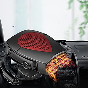 Portable Car Heater, Auto Heater Fan, Car Defogger, Fast Heating Quickly Defrost Defogger 12V 150W Auto Ceramic Heater Fan 3-Outlet Plug in Cig Lighter