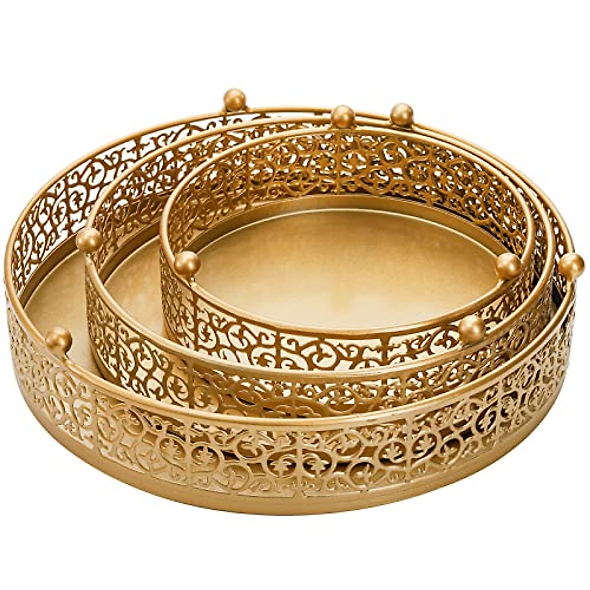 Hedume 3 Pack Cake Stands, Metal Cake Stands, Dessert Display Cupcake Stands, Cupcake Pastry Candy Display Plate for Wedding, Event, Birthday Party