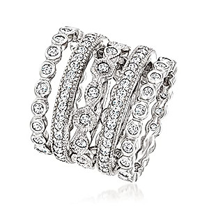 Ross-Simons 2.50 ct. t.w. CZ Jewelry Set: 5 Eternity Bands in Sterling Silver. Size 8