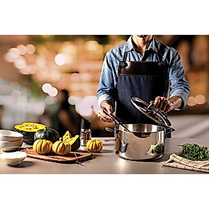 Tramontina 65140/106 Grano Stainless Steel Pot, Frying Pan, 7.9/10.2/6.3 inches (20/26 / 16 cm), 3-Piece Set, Grano Stainless Steel, All 3-Layer, Gas Induction Compatible, Made in Brazil