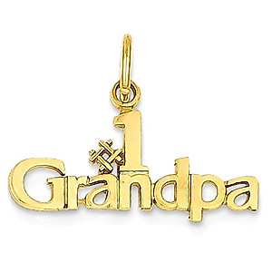 IceCarats 14K Yellow Gold Best Grandpa Necklace Charm Pendant Only
