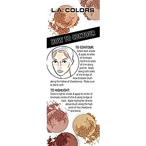 L.A. Colors I Heart Makeup Contour Palette, Medium-Deep, 1.04 Ounce