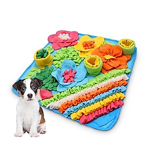 JXTZ Snuffle Mat for Dogs, Interactive Dog Snuffle Mat, 15.4 x15.4 inches Sniffing Activity Mat for Boredom Relief, Slow Feeder, Felt Wool Dog Feeding Mat, Relieve Anxiety, Puzzle Toy for Dogs, Cats