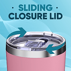 shop4ever Breast Cancer Stronger Than Cancer Insulated Tumblers 20 oz. with Lid, Stainless Steel Cups Travel Coffee Mug (Light Pink)