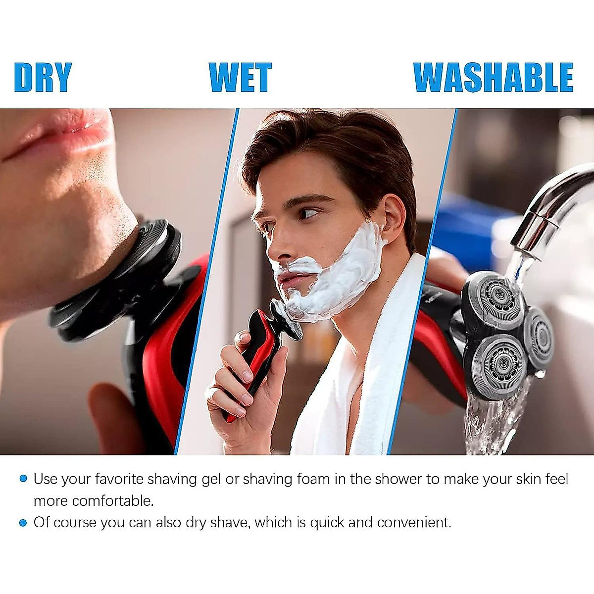 Sh90 Replacement Heads Compatible with Philips Norelco Series 9000 Replacement Blades for Philips Norelco 9000 Replacement Heads for Electric Shaver Series 9000(S9xxx) 8000(S8xxx),3Pcs & Brush