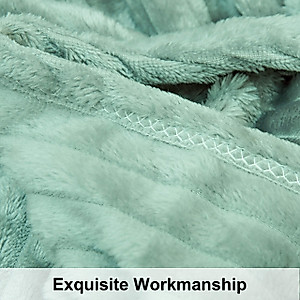 NTBAY Flannel Fuzzy Toddler Blanket, Fluffy Warm and Lightweight Reversible Stripes Design Baby Plush Blanket, 30x40 Inches, Mint