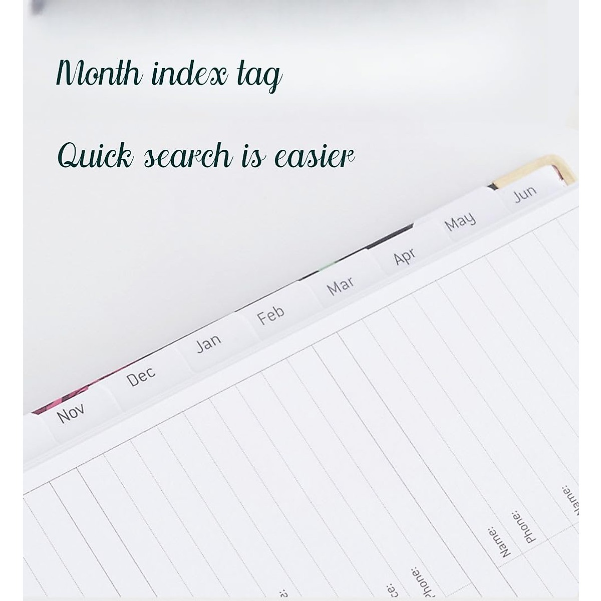 2024 Planner - Weekly & Monthly Planner with Tabs, 8.2'' x 6.2'', 12-Months Planner with Monthly Tabs, Twin-Wire Biding, Holidays, Notes Pages, Back Pocket - Floral