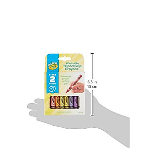 Crayola My First Washable Toddler Crayons, Tripod Grip, Gift, 8 Count
