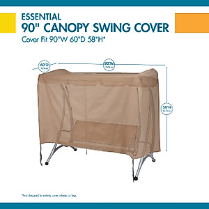Duck Covers Essential Water-Resistant 90 Inch Canopy Swing Cover, Outdoor Swing Cover