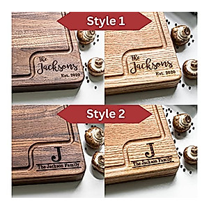 Custom Cutting Boards Wood Engraved Cutting Board Personalized, USA Made - Thick Red Oak/Walnut Personalized Cutting Boards Wood Engraved, Handmade Cutting Boards