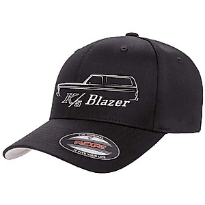 1973-91 K5 Blazer 4x4 Truck Outline Design Flexfit 6277 Athletic Baseball Fitted Hat Cap Black L/XL