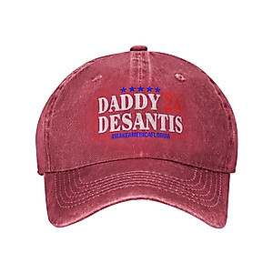 KATAKU Daddy 2024 Desantis Make America Florida Unisex Cowboy Hat Men Adjustable Baseball Cap Dad Golf Sun Hat Red