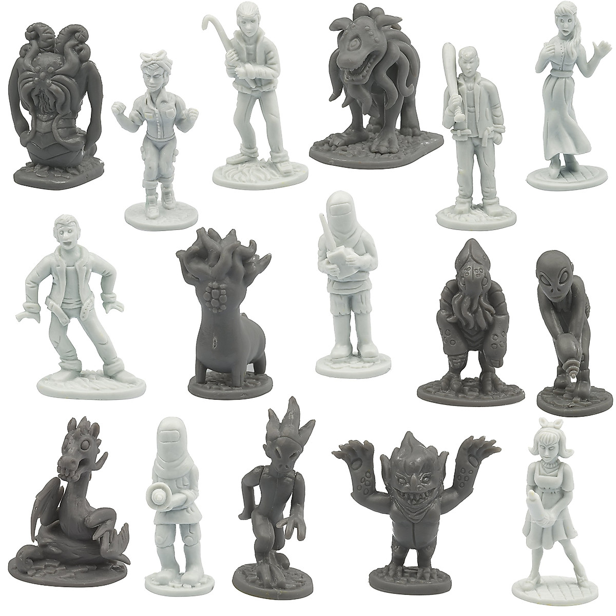 Humans Vs Aliens Space Monster Action Figure Toy Playset 10 pcs- Unique Futuristic Characters- Great for Party Favors, Decorations, Dioramas, Cake Toppers, RPG Gameplay, Stocking Stuffers & Xmas Gifts
