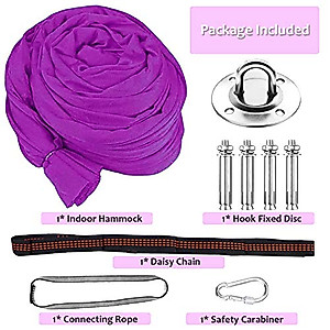 Dadoudou Sensory Swing Indoor, Swing Hammock Chair for Kids with Special Needs, Autism, ADHD, SPD, Aspergers, Sensory Integration, Snuggle Cuddle Pod Therapy Swing with Hardware Included (Purple)