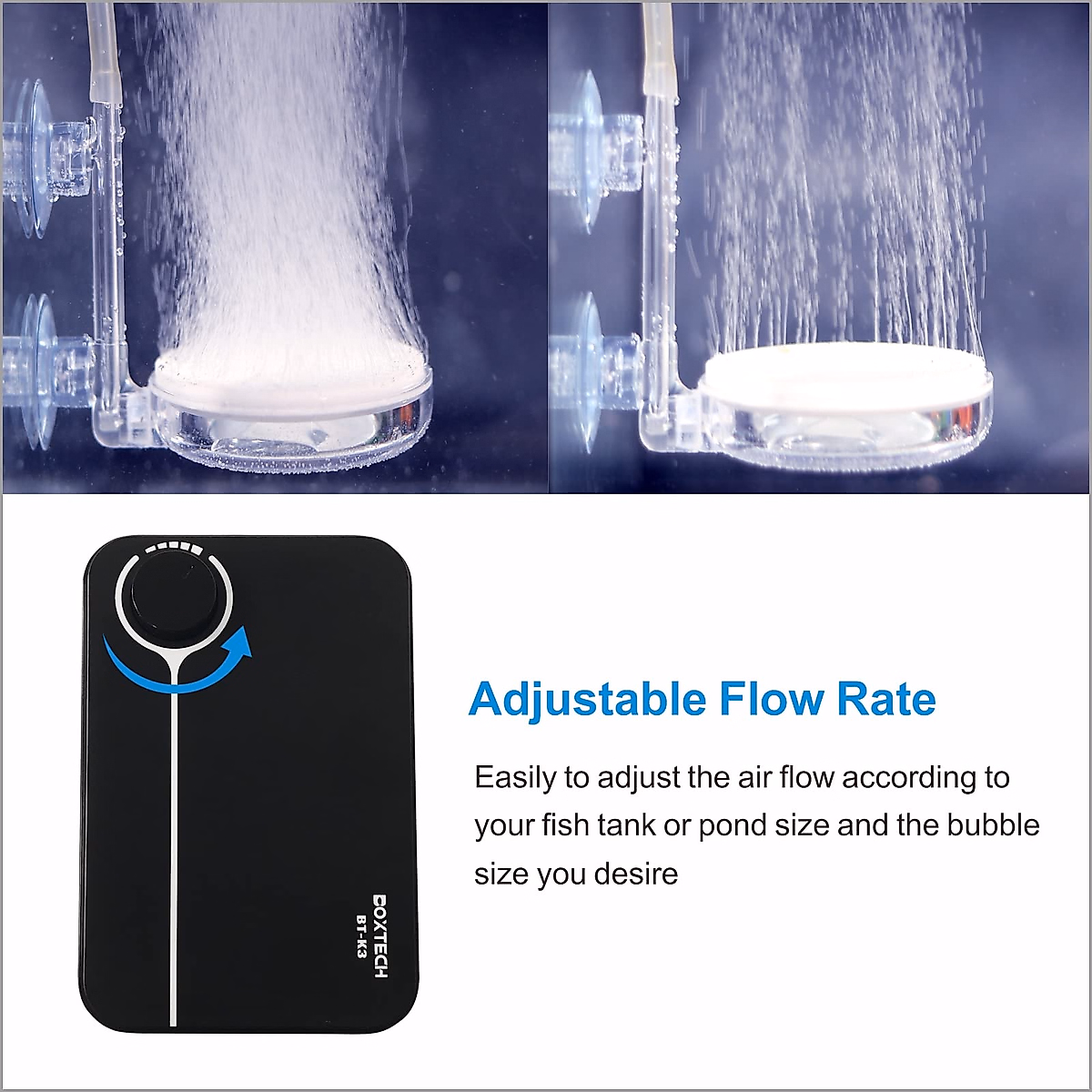 Aquarium Ultra-Quiet Air Pump - Adjustable Fish Tank Aerator with Dual Outlet Pump, 8w 8L/min Oxygen Pump for 20-600 Gallon Tank (Only Air Pump)