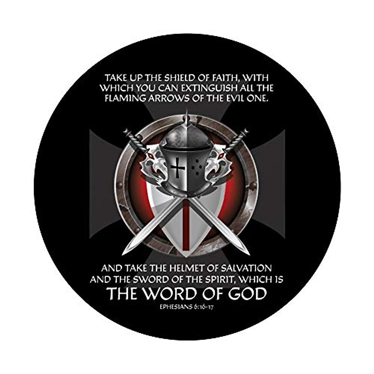 Christian Bible Verse Gifts Men Husband Him Cross Armor God PopSockets Swappable PopGrip