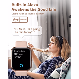 Smart Watch for Men Women(Call Receive/Dial), Alexa Built-in, 1.8" Touch Screen Fitness Tracker with Heart Rate Sleep Tracking, 100 Sports Modes, 5ATM Waterproof Smartwatch for Android iPhone, Pink