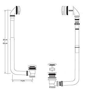 FKLGJFO Full Brass Bathroom Bathtub Drainer Push Down Up Hold Bath Waste Drains for Bathing Tub Drain
