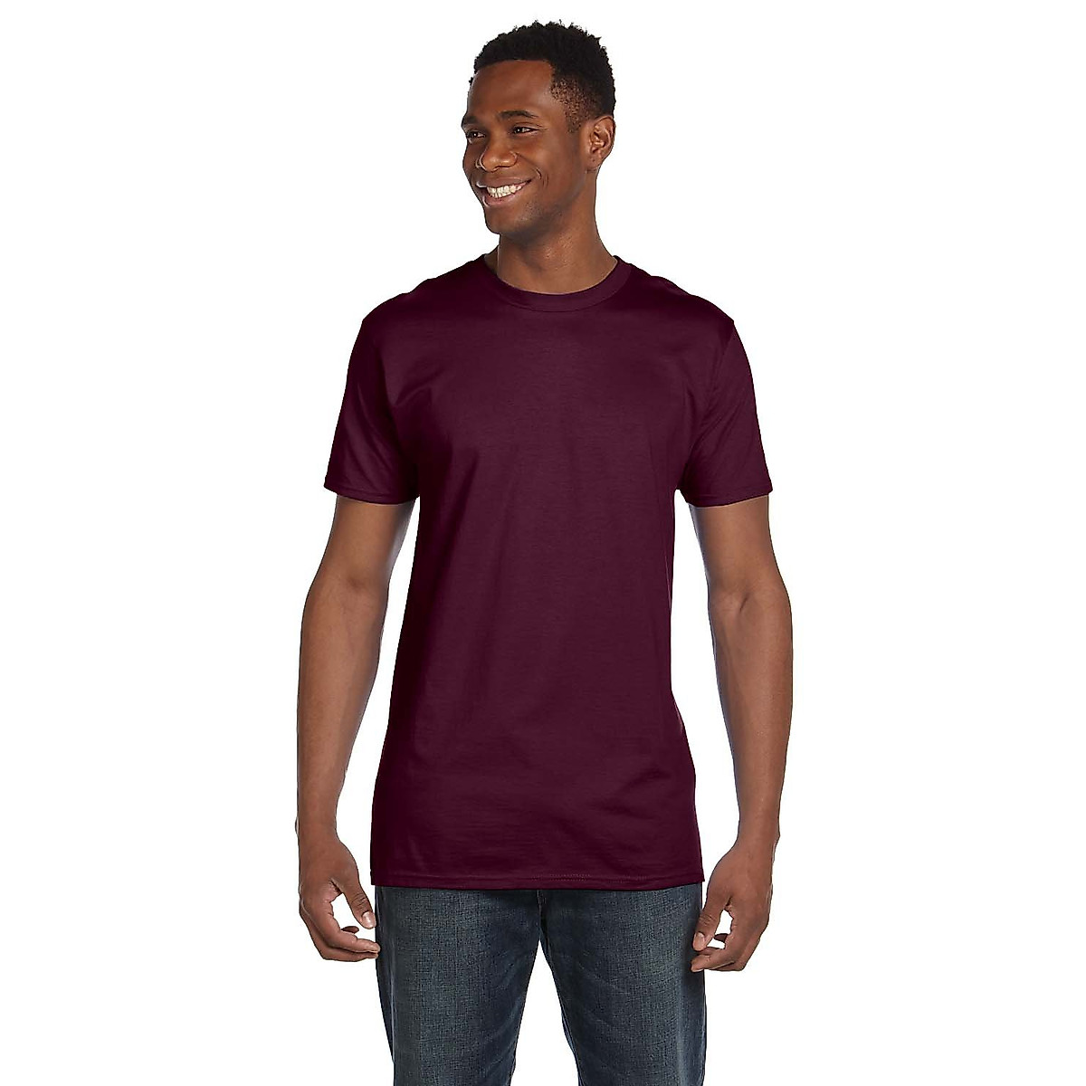 Hanes mens Nano Premium Cotton T-shirt (Pack of 2) T Shirt, Maroon, XX-Large US