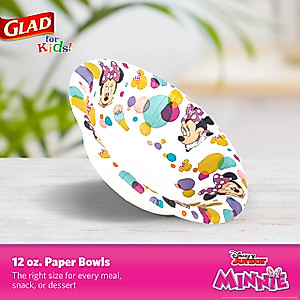 Glad for Kids Disney Mickey and Friends Polka Dot 12oz Paper Bowls| Disney Mickey Mouse Colorful Polka Dot Paper Bowls, Kids Bowls| Kid-Friendly Paper Bowls for Everyday Use, 12oz Paper Bowls 40 Ct